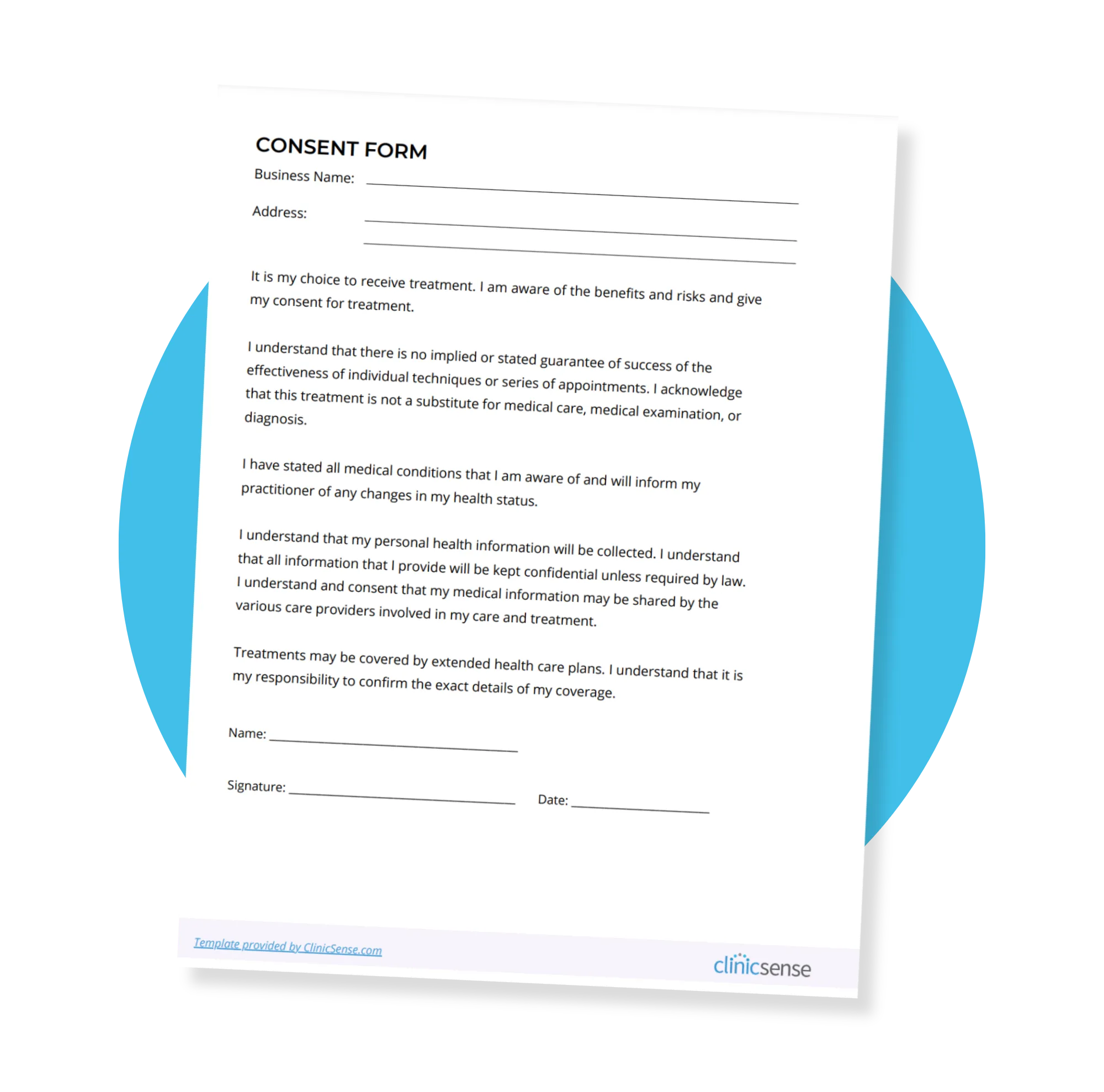 Free Consent Form Template | ClinicSense